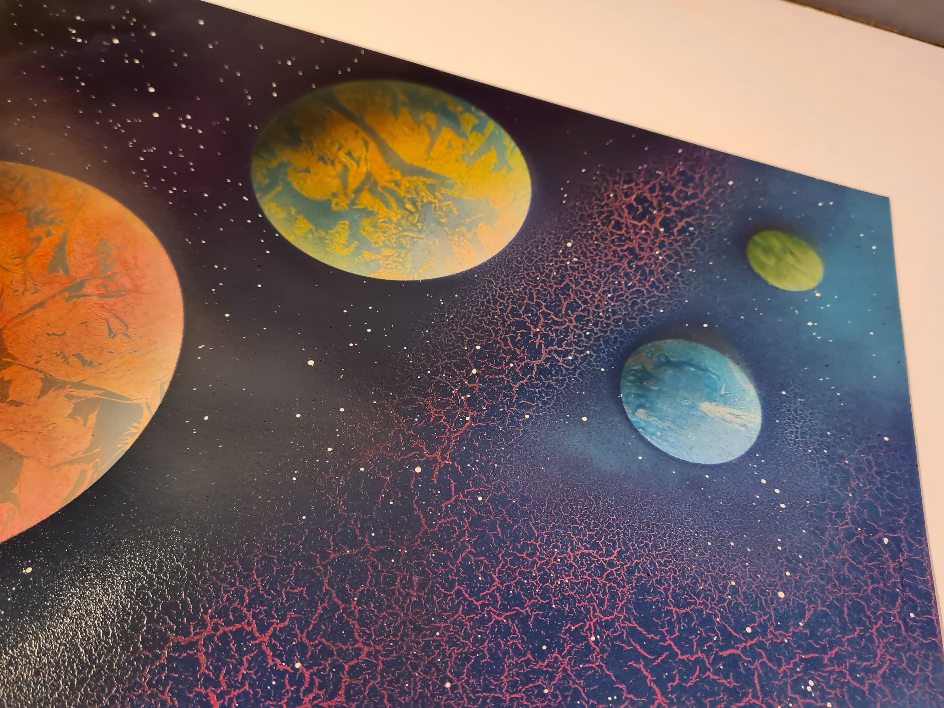 Space Scene Nebula & Planets Spray Art Painting A3 - Etsy