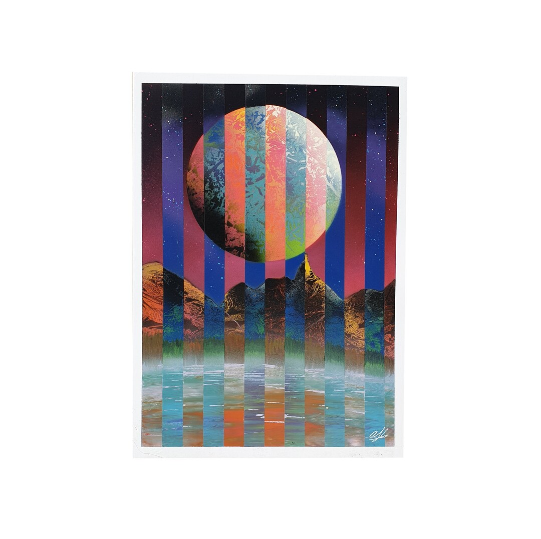 Abstract Landscape, Two Tone Spray Art Painting - A3 - Etsy UK