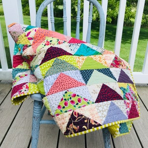 Modern Quilted Throw With Vibrant Jewel Tone Colors - Etsy
