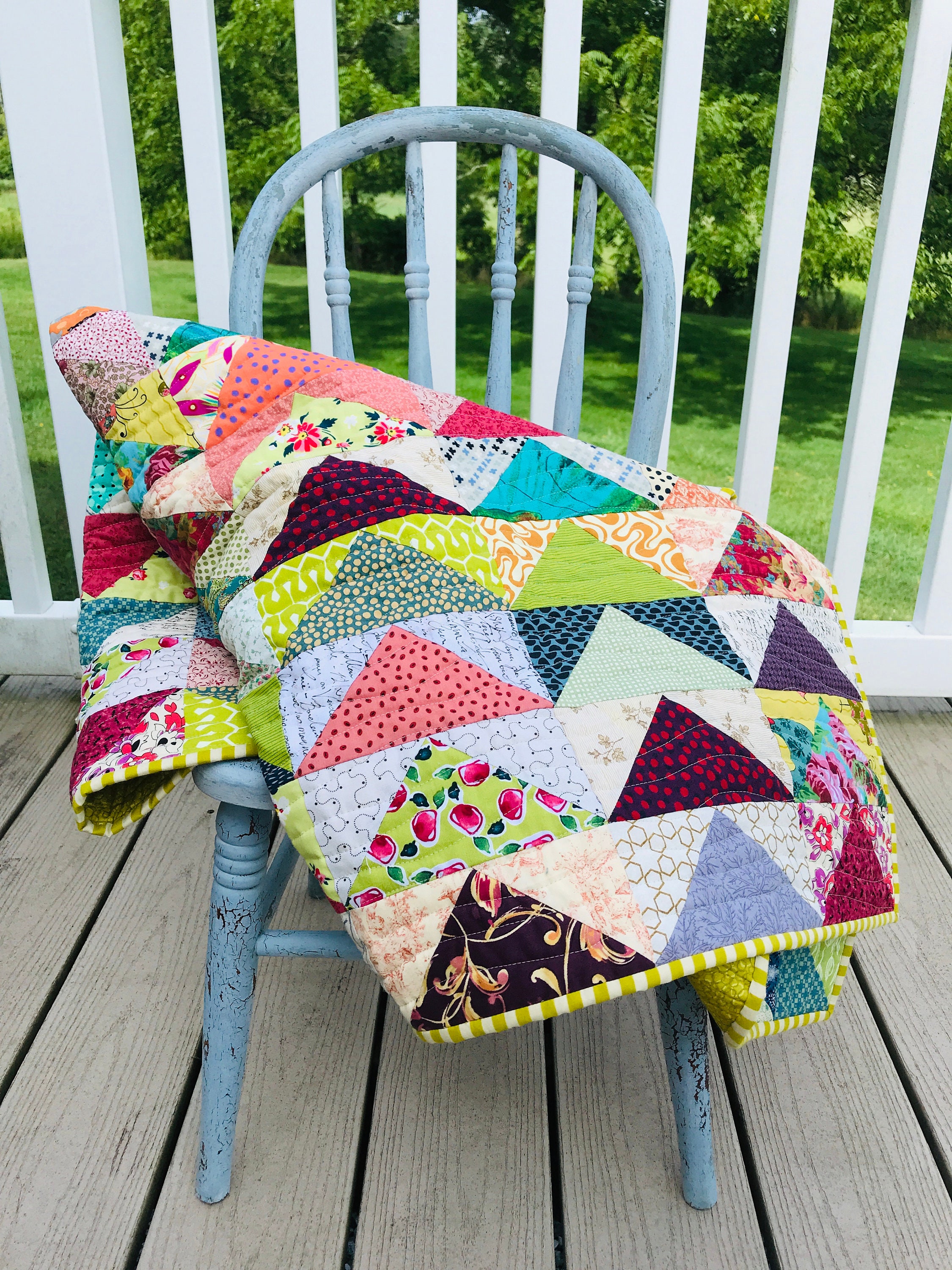 Modern Quilted Throw With Vibrant Jewel Tone Colors - Etsy