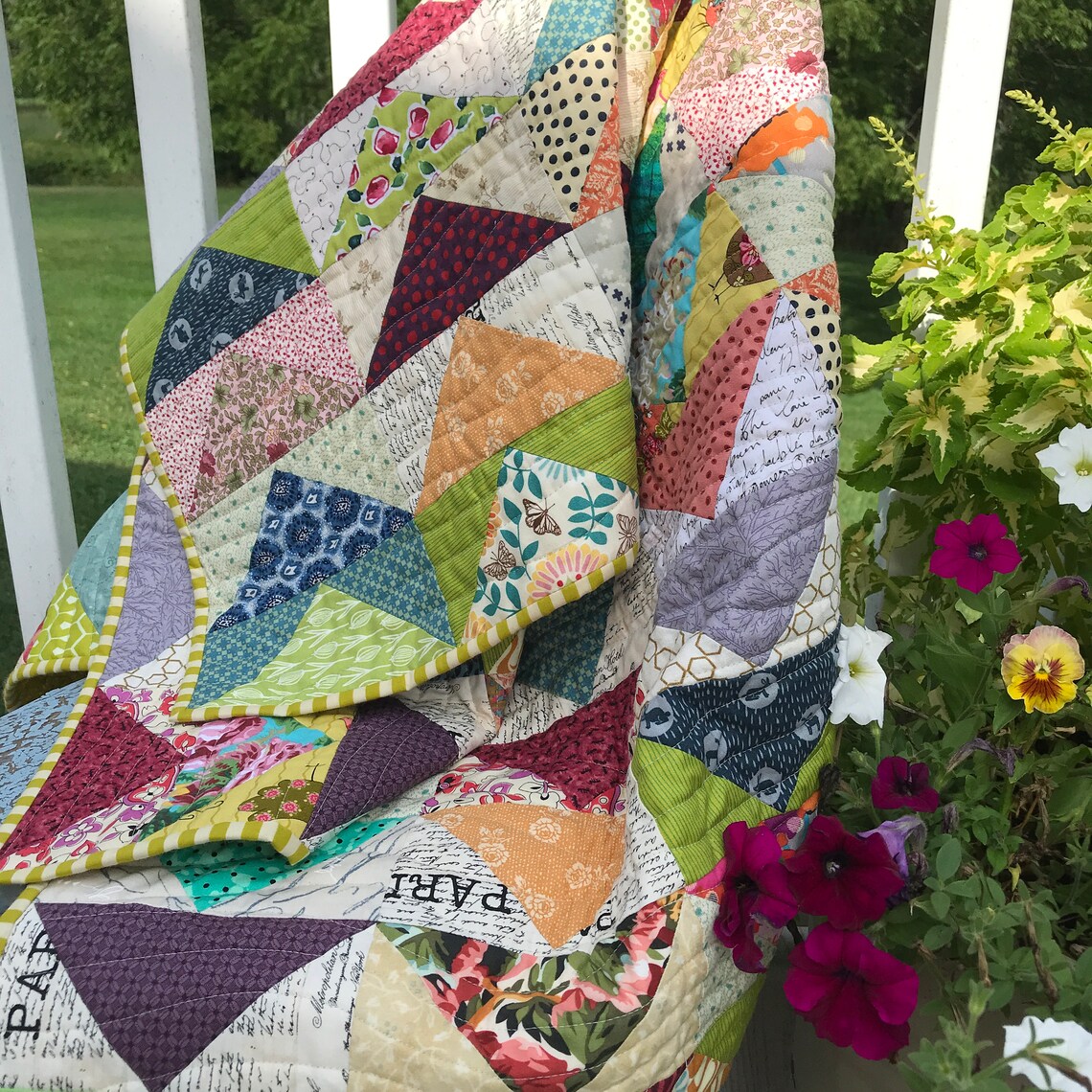 Modern Quilted Throw With Vibrant Jewel Tone Colors - Etsy