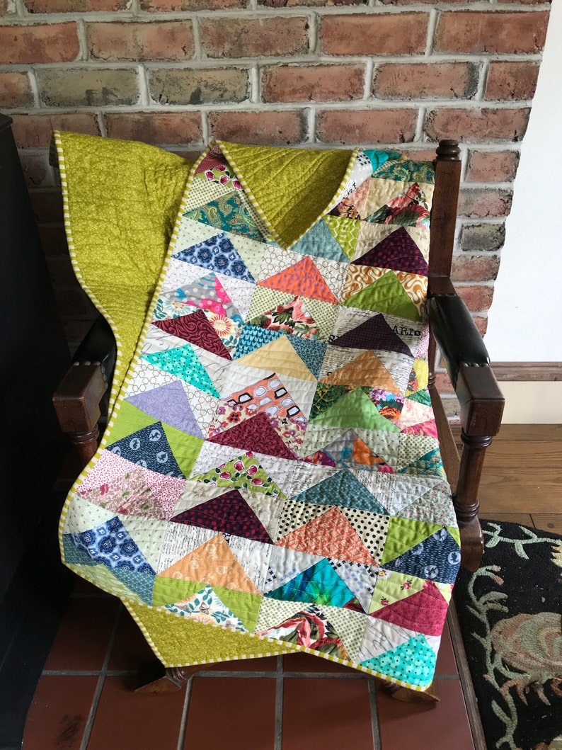 Modern Quilted Throw With Vibrant Jewel Tone Colors - Etsy