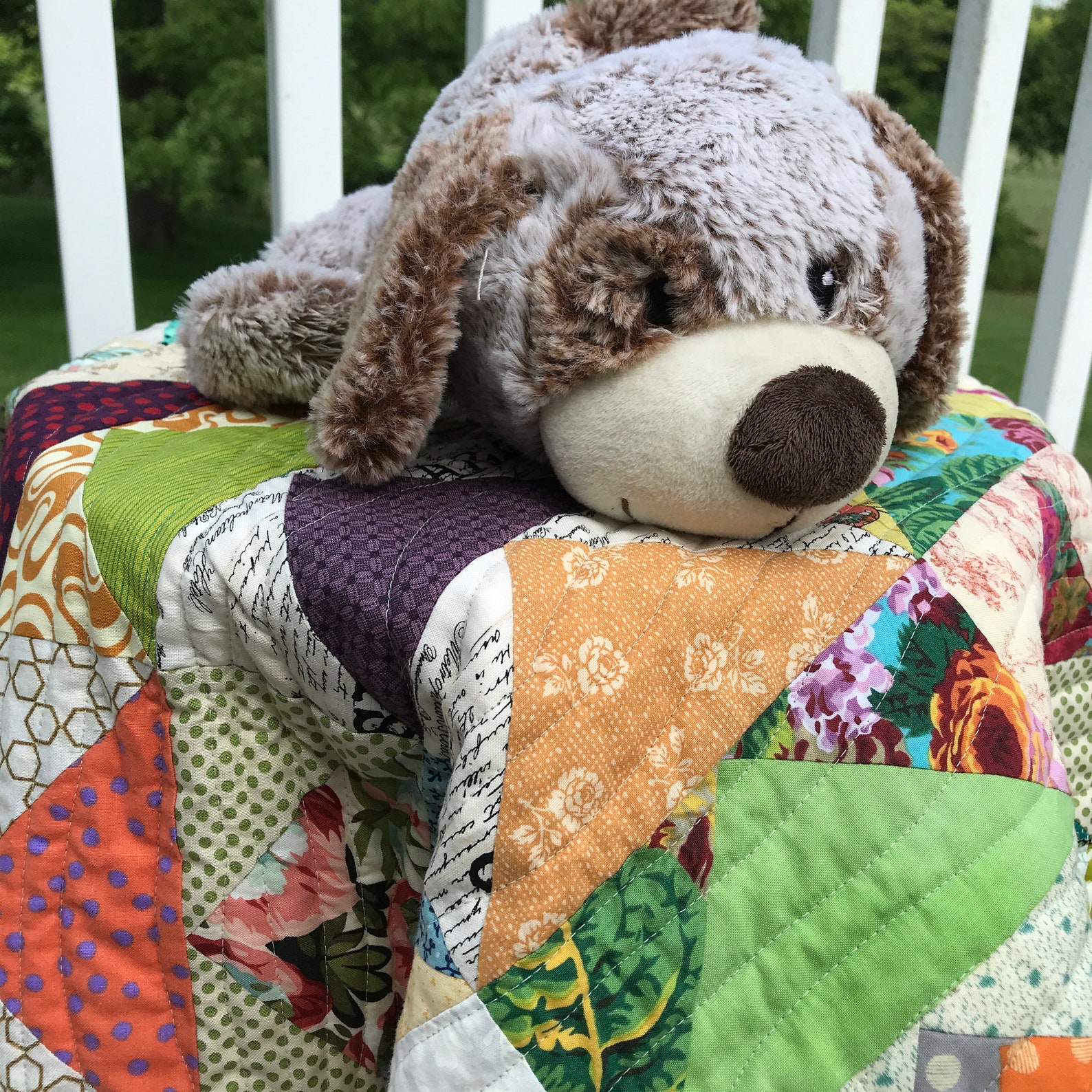 Modern Quilted Throw With Vibrant Jewel Tone Colors - Etsy