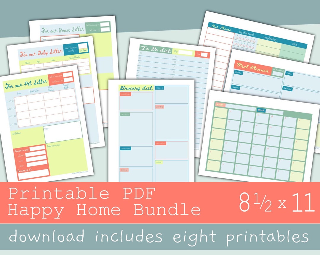 House, Pet + Baby Sitter Printable, Calendar, Chore Chart, to Do List ...