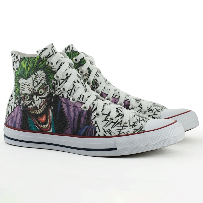 Joker Fan Art Custom Converse Comic Supervillain Custom Shoes - Etsy