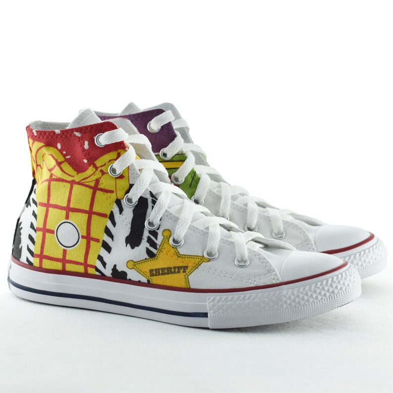Toy Story Fan Art Custom Converse: Buzz Lightyear & Woody Inspired ...
