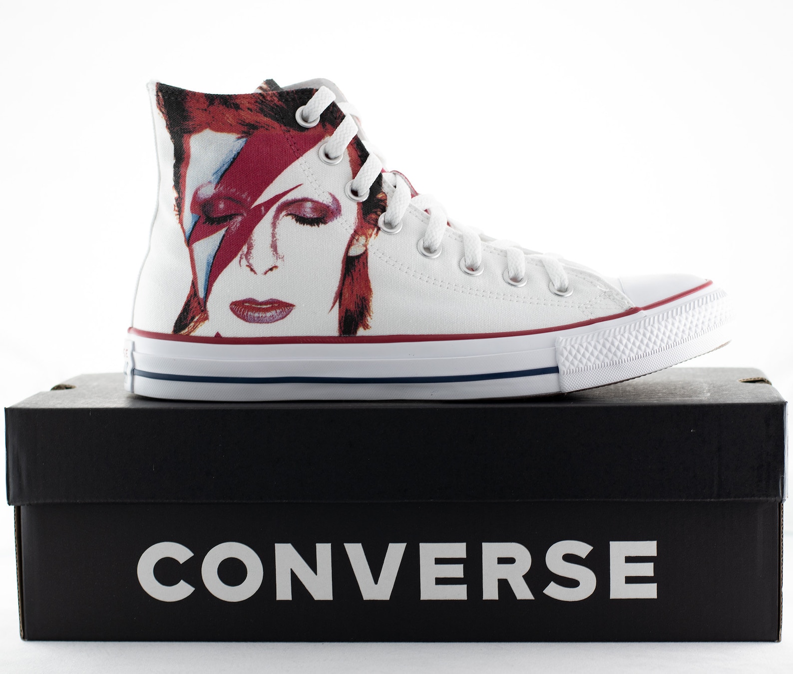 David Bowie Fan Art Custom Converse / Aladdin Sane Inspired ...