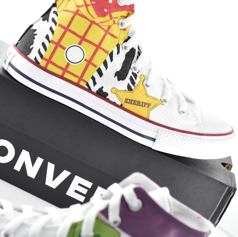 Toy Story Fan Art Custom Converse: Buzz Lightyear & Woody Inspired ...