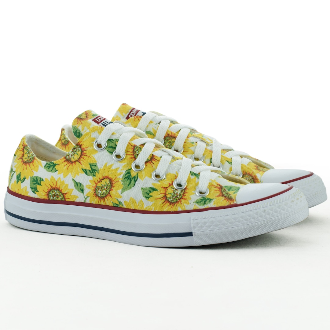 Sunflower Custom Converse Yellow Custom Shoes Helianthus Custom Made ...