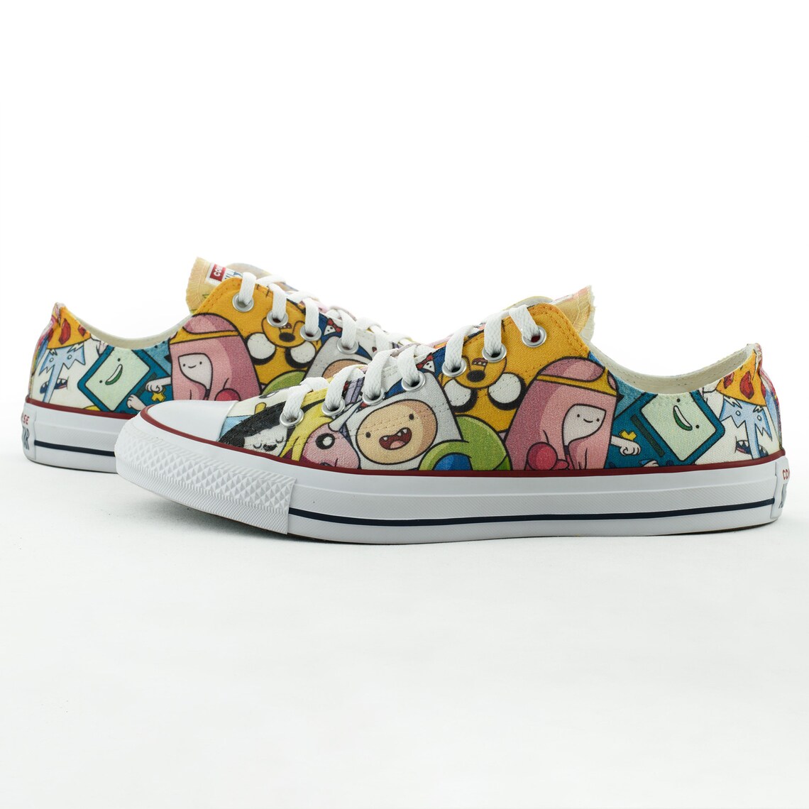 Adventure Time Fan Art Custom Converse Low Top Finn Custom - Etsy