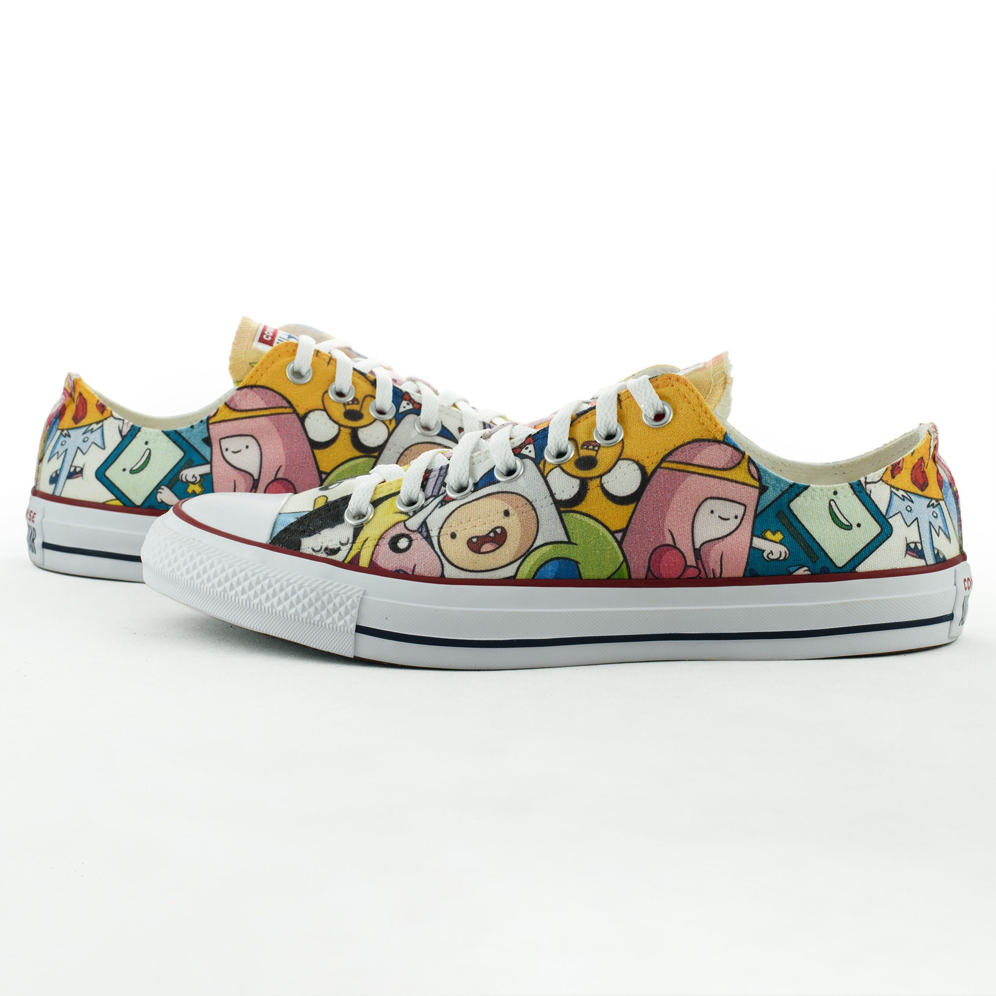 Adventure Time Fan Art Custom Converse Low Top Finn Custom - Etsy