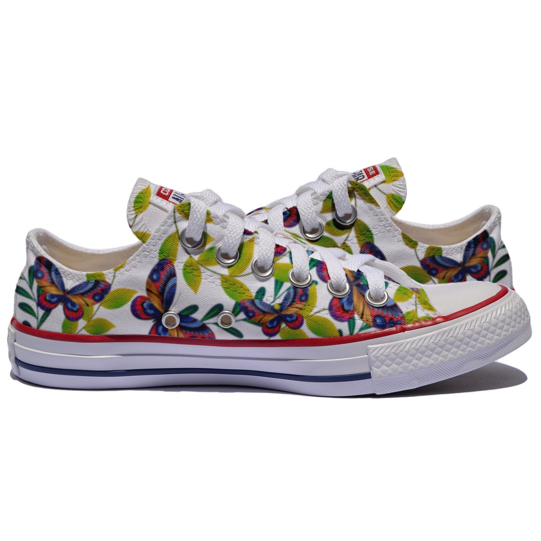 Butterfly Chuck Taylors Personalized Converse Multi-color Butterfly ...
