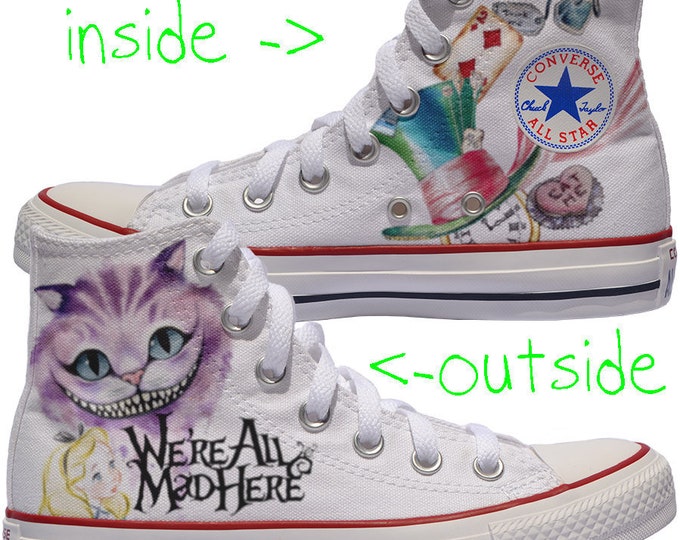 Alice in Wonderland Inspired Custom Converse Size US Men 7 / US Women 9 ...
