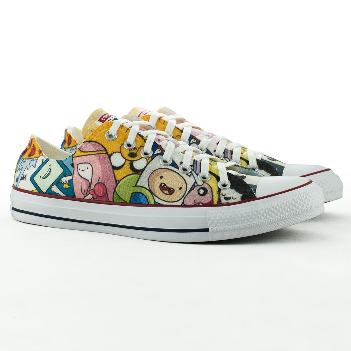 Adventure Time Fan Art Custom Converse Low Top Finn Custom - Etsy