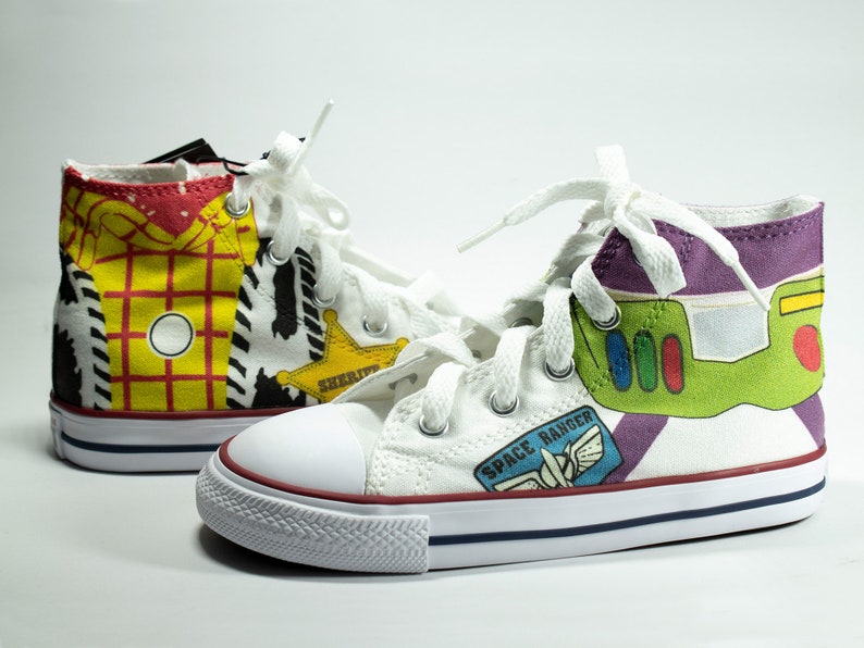 Toy Story Fan Art Custom Converse: Buzz Lightyear & Woody Inspired ...