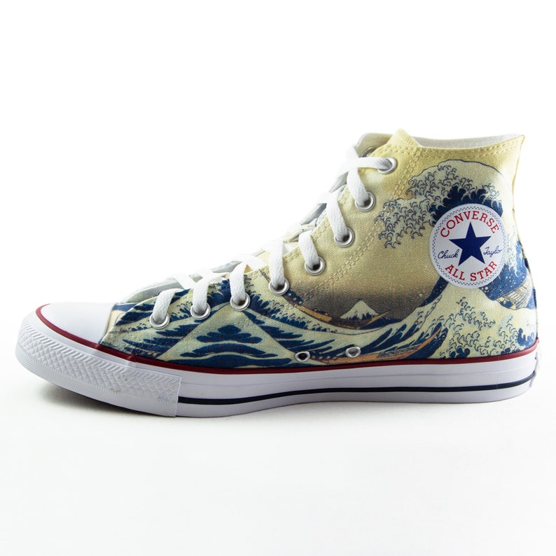 The Great Wave off Kanagawa Custom Converse Painting Custom - Etsy