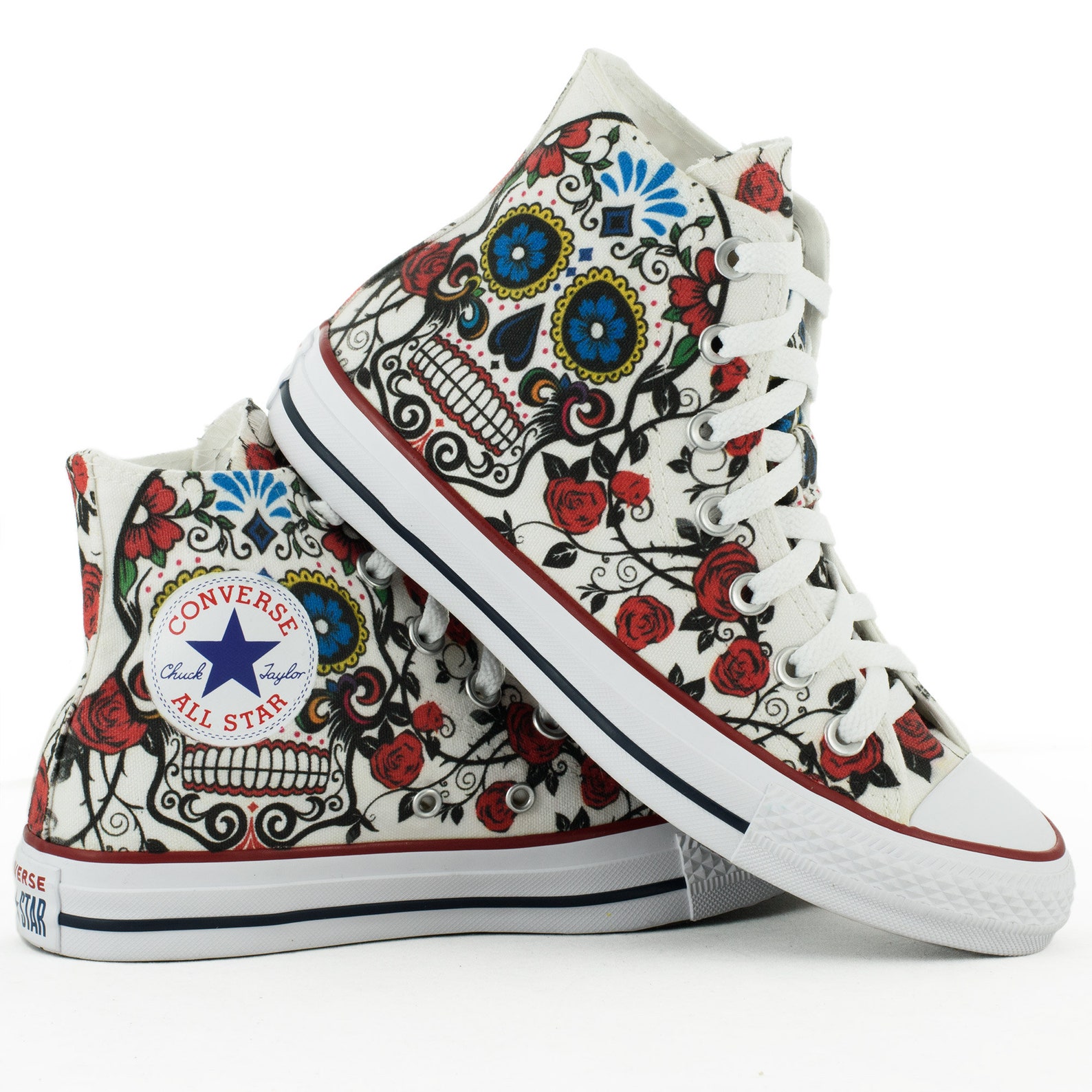 Mexican Skull Custom Converse Calavera Custom Shoes Catrina - Etsy