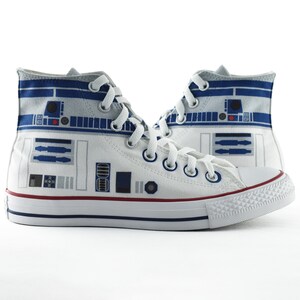 R2 D2 Fan Art Inspired Custom Converse Shoes Star Wars R2d2 Gift ...