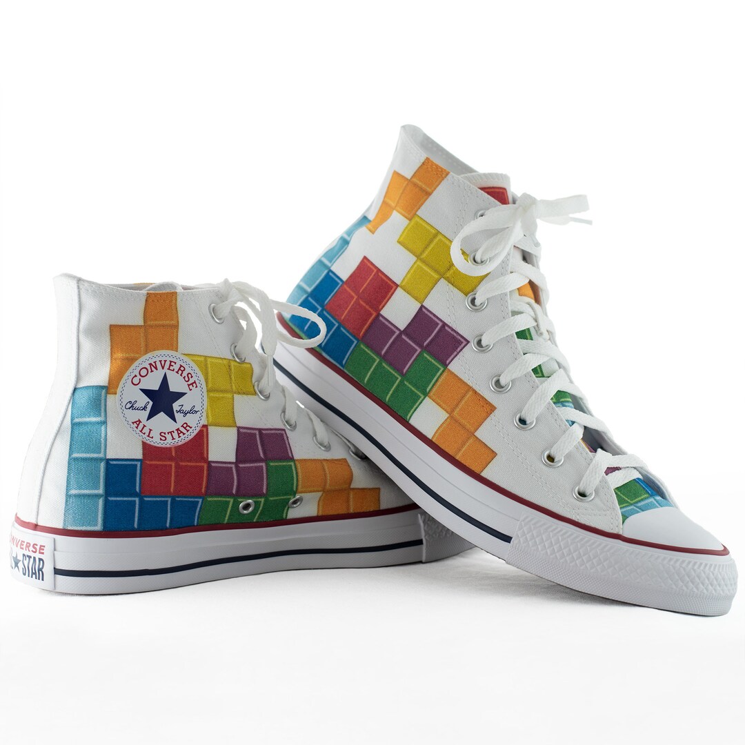 Tetris Converse Sneakers: Custom Video Game Shoes - Etsy