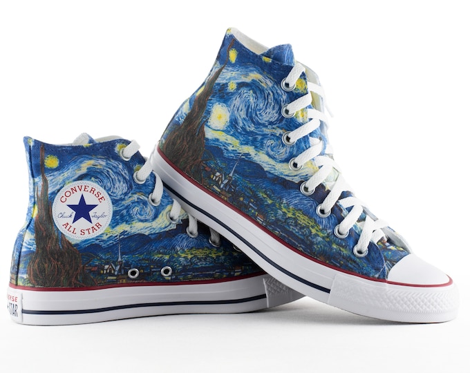 Van Gogh Custom Converse the Starry Night Custom Shoes Painting ...