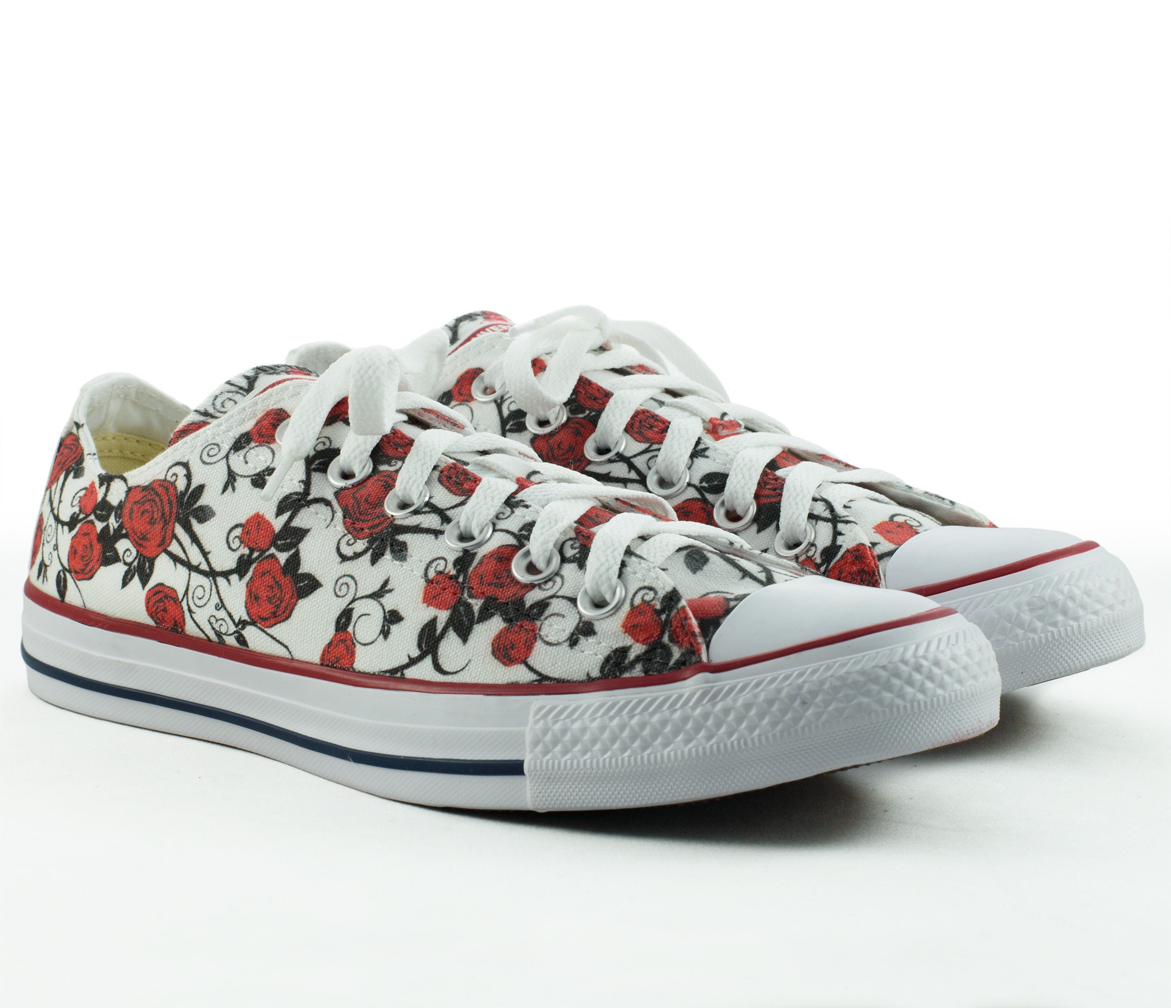 Roses Custom Converse Red Rose Custom Made Shoes Floral - Etsy