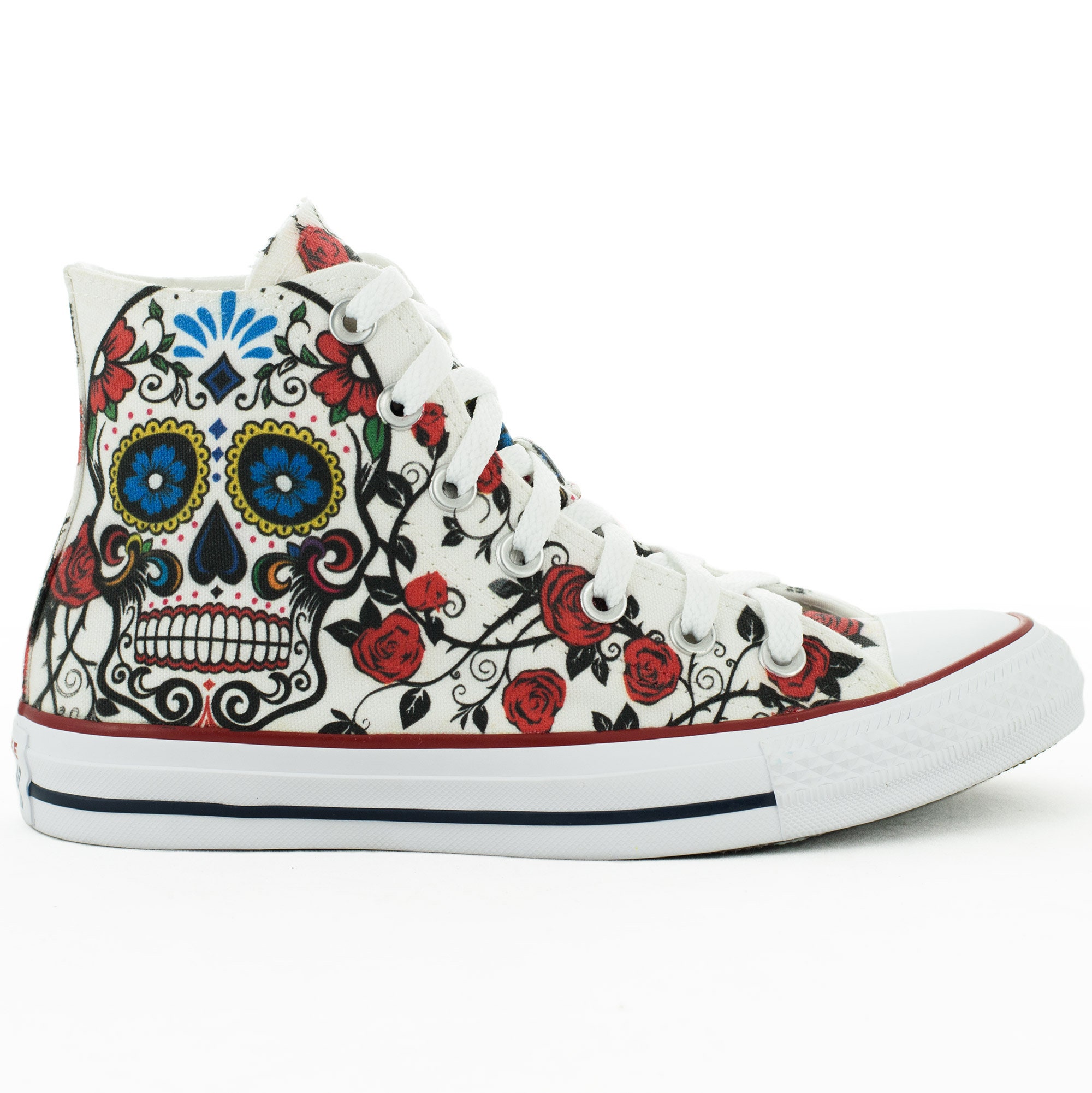 Custom Catrina Converse Sneakers: Mexican Sugar Skull Calavera Design ...
