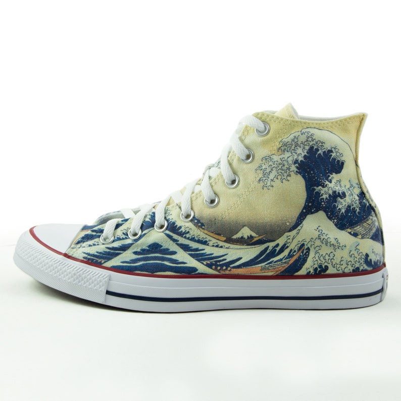 The Great Wave off Kanagawa Custom Converse Painting Custom - Etsy