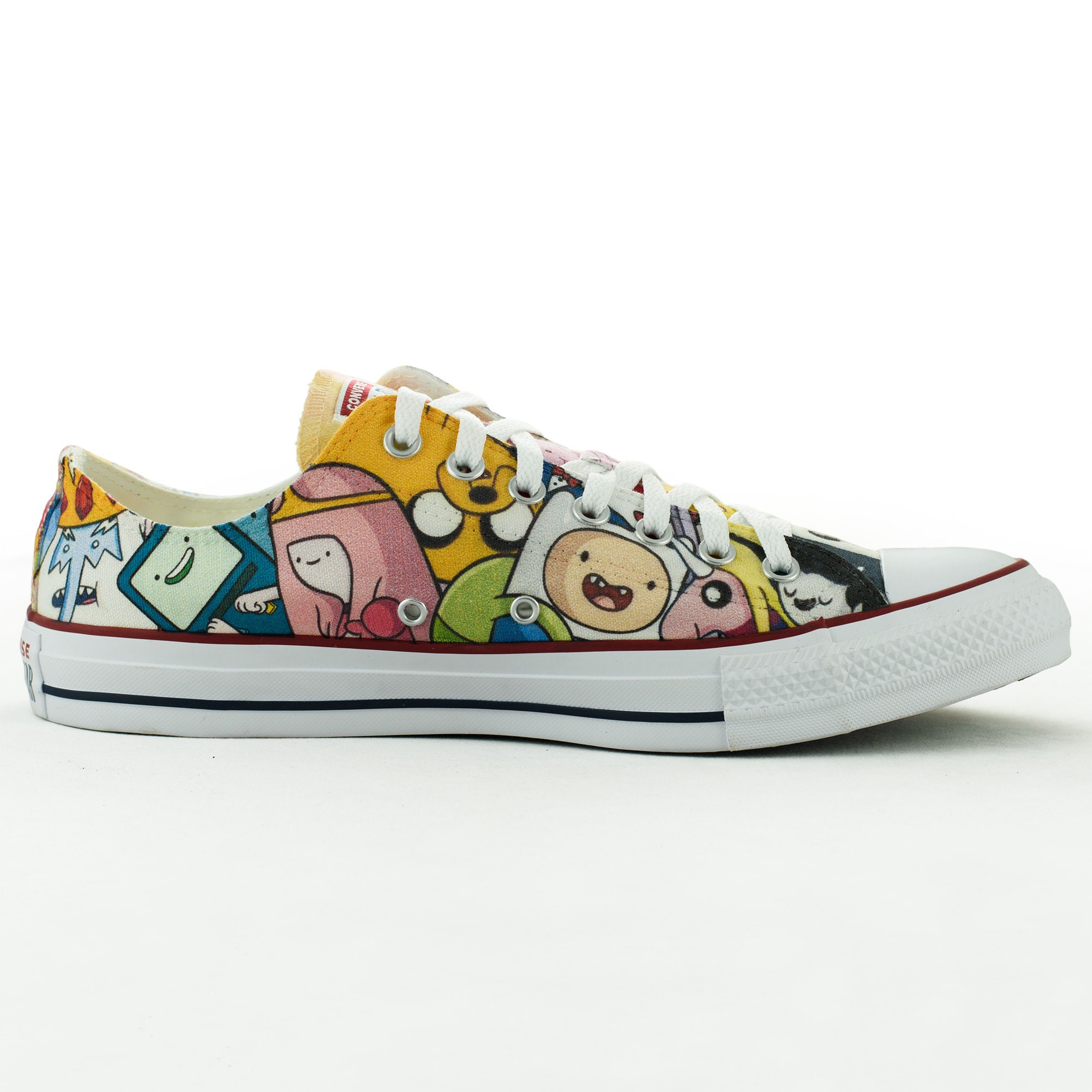 Adventure Time Fan Art Custom Converse Low Top Finn Custom - Etsy