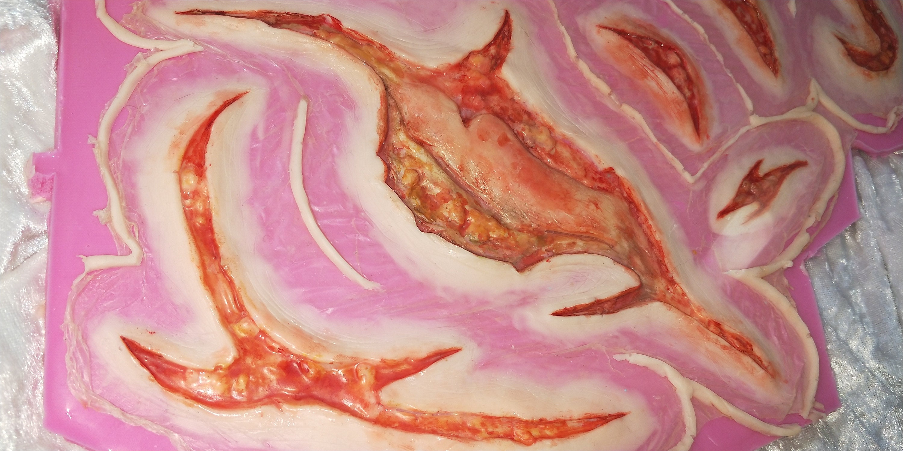 7 Piece Injury Prosthetics, Fake Wounds, Encapsulated Silicone, Makeup ...