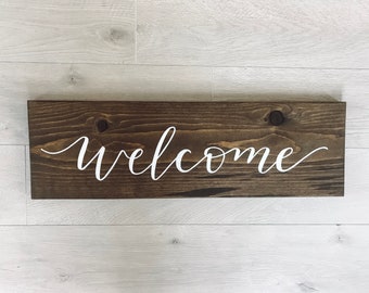 Welcome Yellow House Wood Sign - Etsy