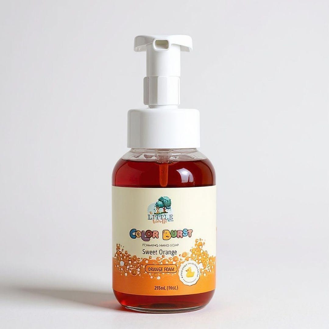 Non-toxic, Colorful Foaming Hand Soap for Kids. Orange Foam. Fragrance ...