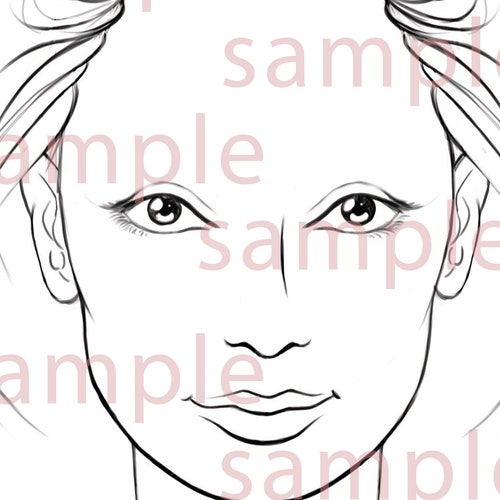 Face Chart With NO EYEBROWS PDF Template Digital Download | Etsy Canada
