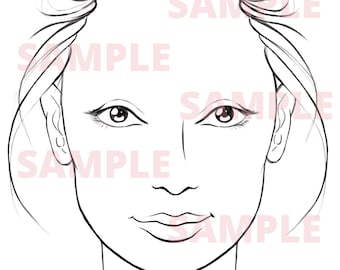 Face Chart PDF Template Digital Download - Etsy