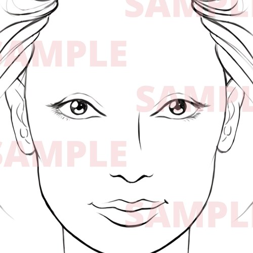 Face Chart With NO EYEBROWS PDF Template Digital Download - Etsy Australia