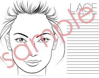 Face Chart with NO EYEBROWS PDF Template Digital Download | Etsy