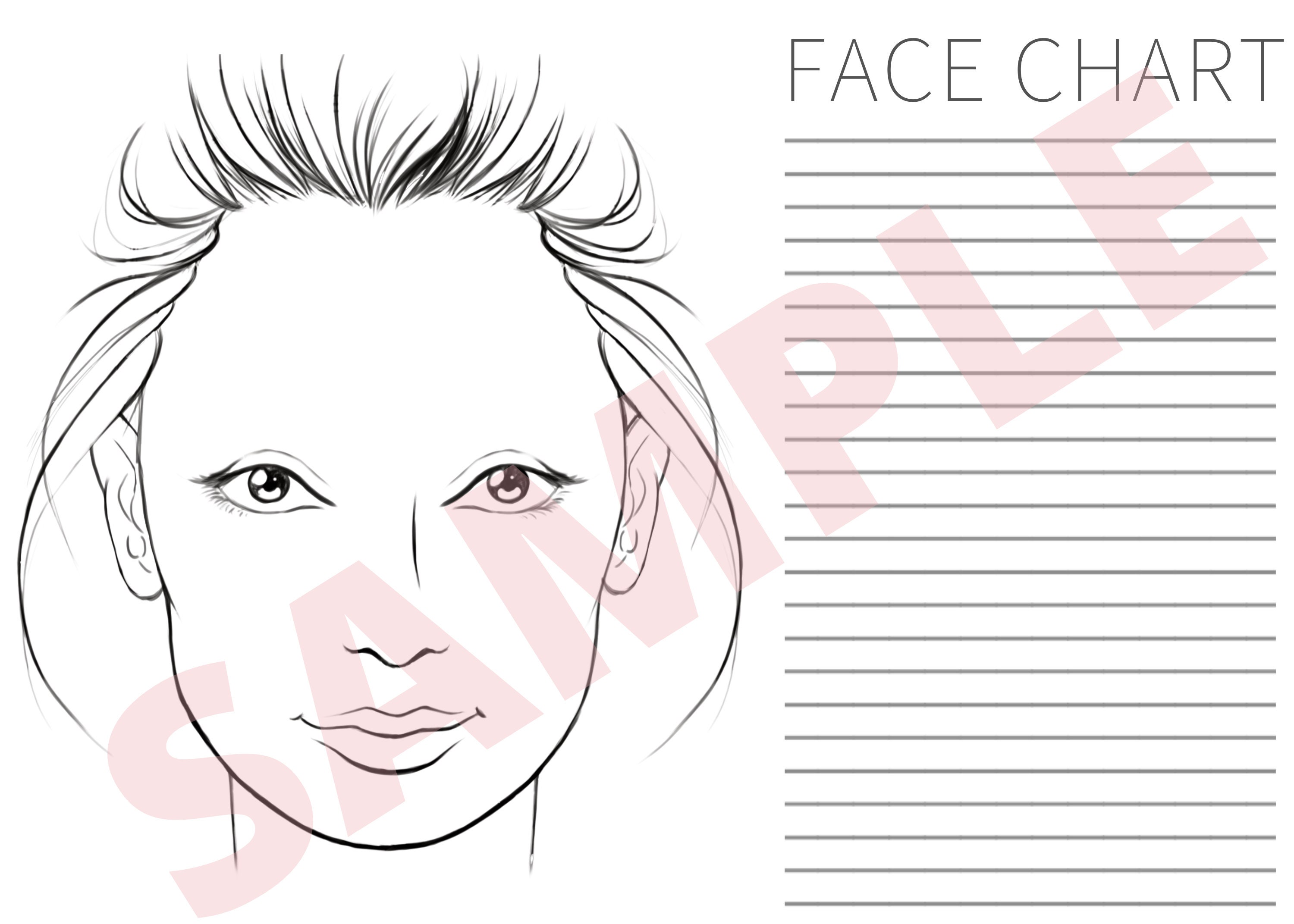Face Chart with NO EYEBROWS PDF Template Digital Download - Etsy México Face Chart with NO EYEBROWS PDF Template Digital Download - Etsy México