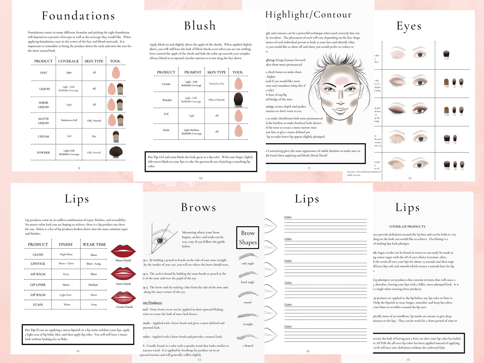 Makeup Lesson Guide Book Spanish and English BUNDLE PDF Digital ...