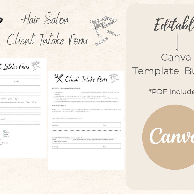 Hair Salon Forms - Etsy