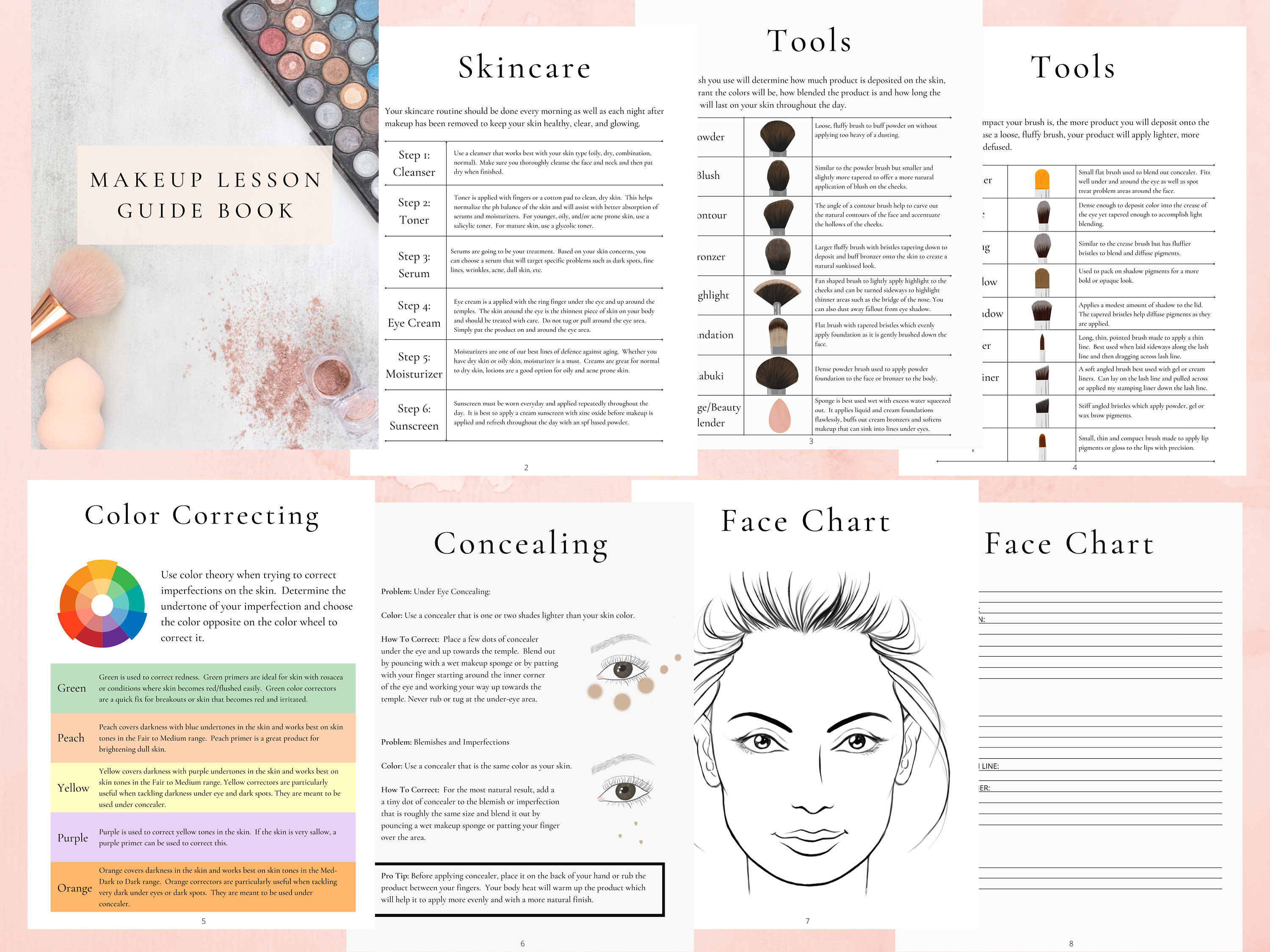 Makeup Lesson Guide Book Spanish and English BUNDLE PDF Digital ...