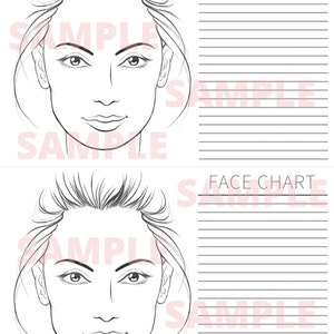 Face Chart PDF Template Digital Download - Etsy
