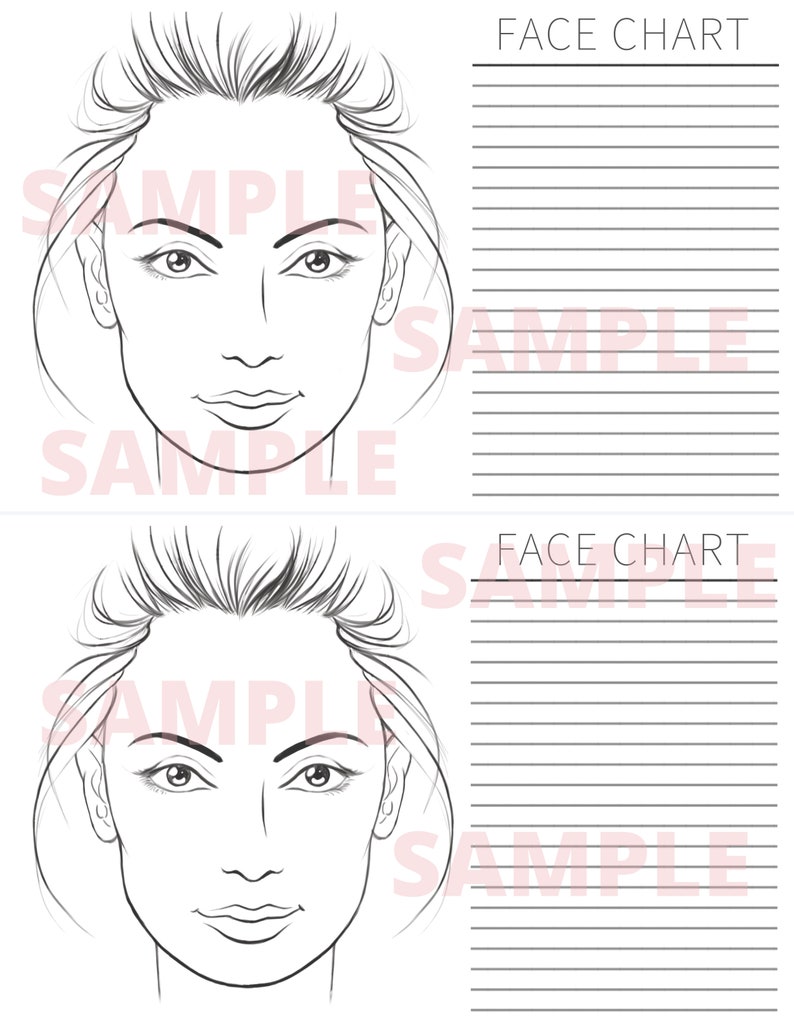 Face Chart PDF Template Digital Download - Etsy