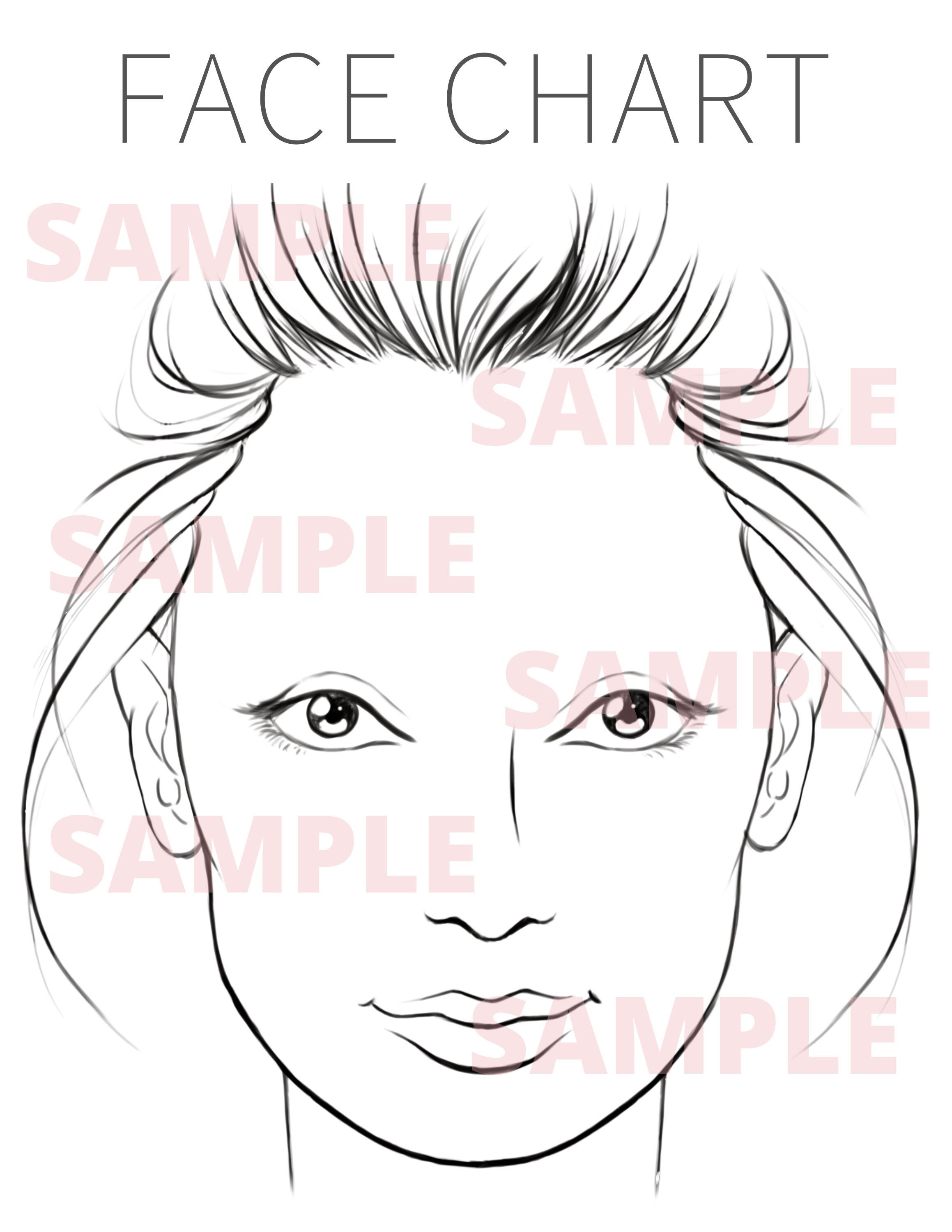 Face Chart With NO EYEBROWS PDF Template Digital Download Microblading ... Face Chart With NO EYEBROWS PDF Template Digital Download Microblading ...