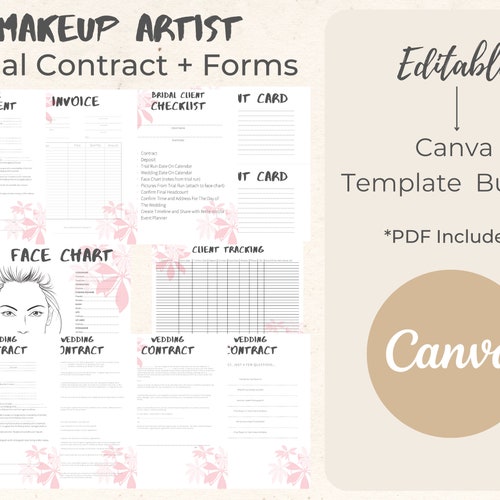 Makeup Contract Template MUA Contract Makeup Artist Forms - Etsy