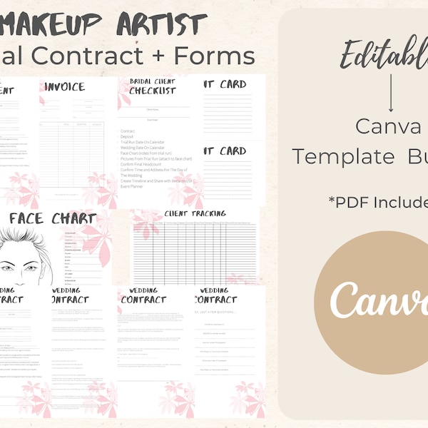 Realistic Makeup Face Chart "kiara" | Make-up Artist Practice Sheets ...