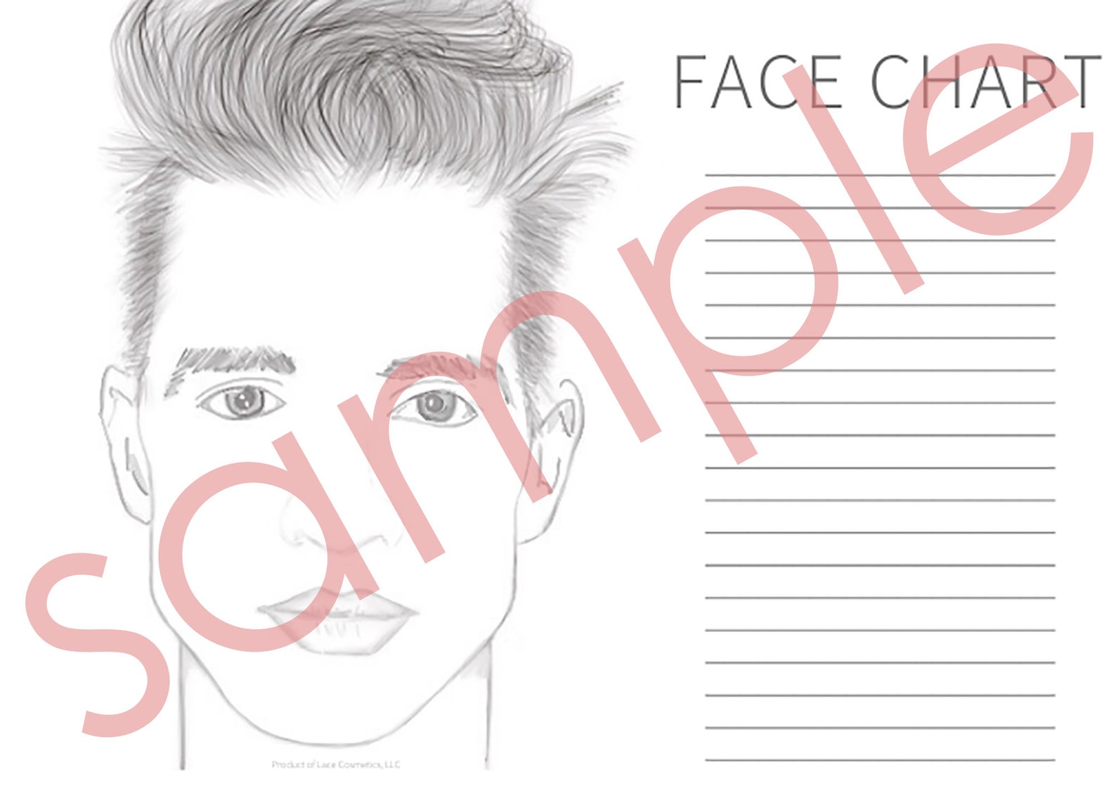 Male Face Chart PDF Template Digital Download - Etsy Singapore