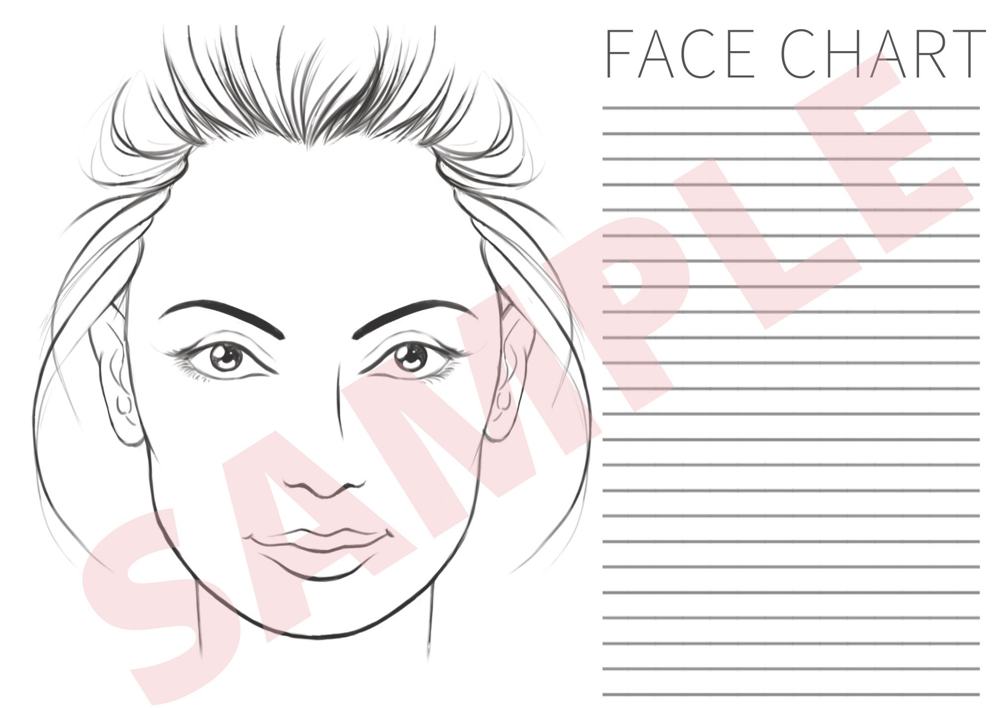 Face Chart PDF Template Digital Download - Etsy