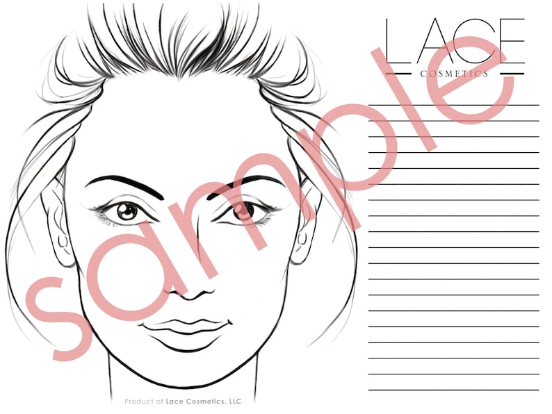 Face Chart PDF Template Digital Download | Etsy