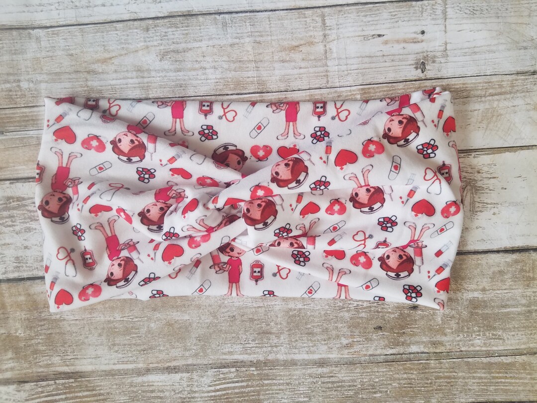 Stretchy Twisted Headband, Nurse Pattern Fashion Headband - Etsy