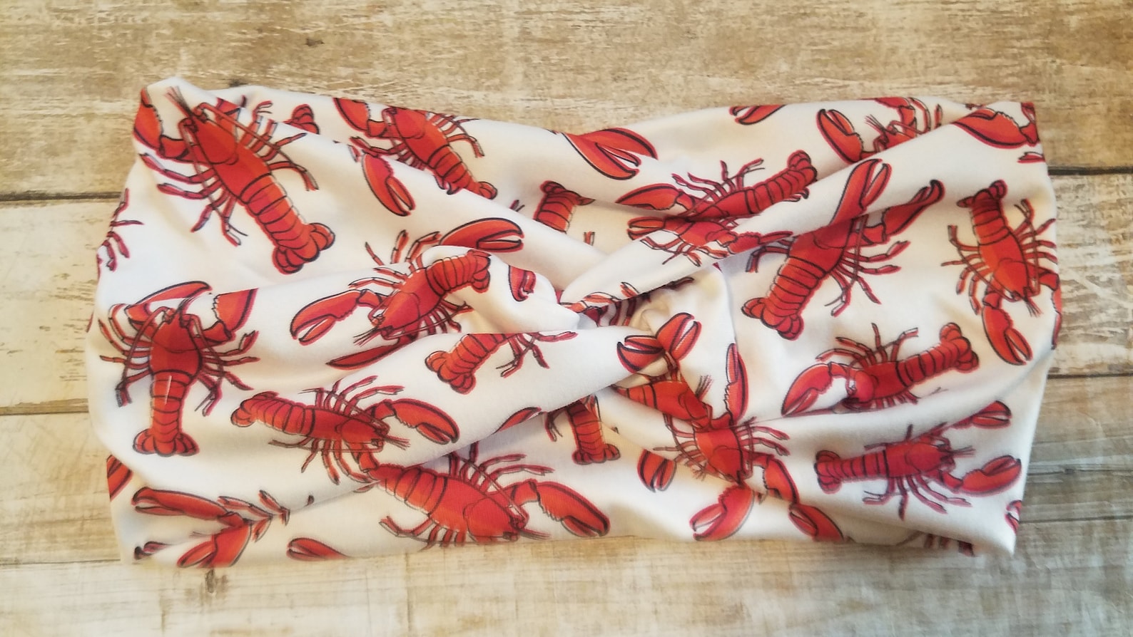 Lobster Print Knotted Turban Headband, Stretchy Fashion Headband - Etsy