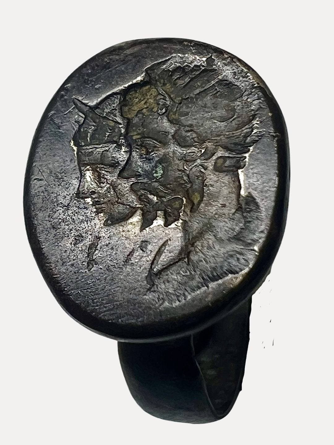 Roman Signet Ring With Two Busts Castor and Pollux 1st - 4th Century AD ...